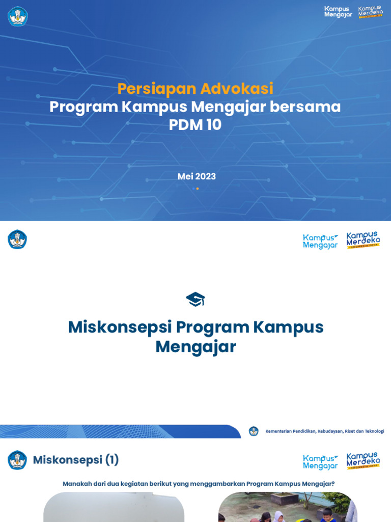 Materi Advokasi Program Kampus Mengajar Bersama PDM 10 | PDF