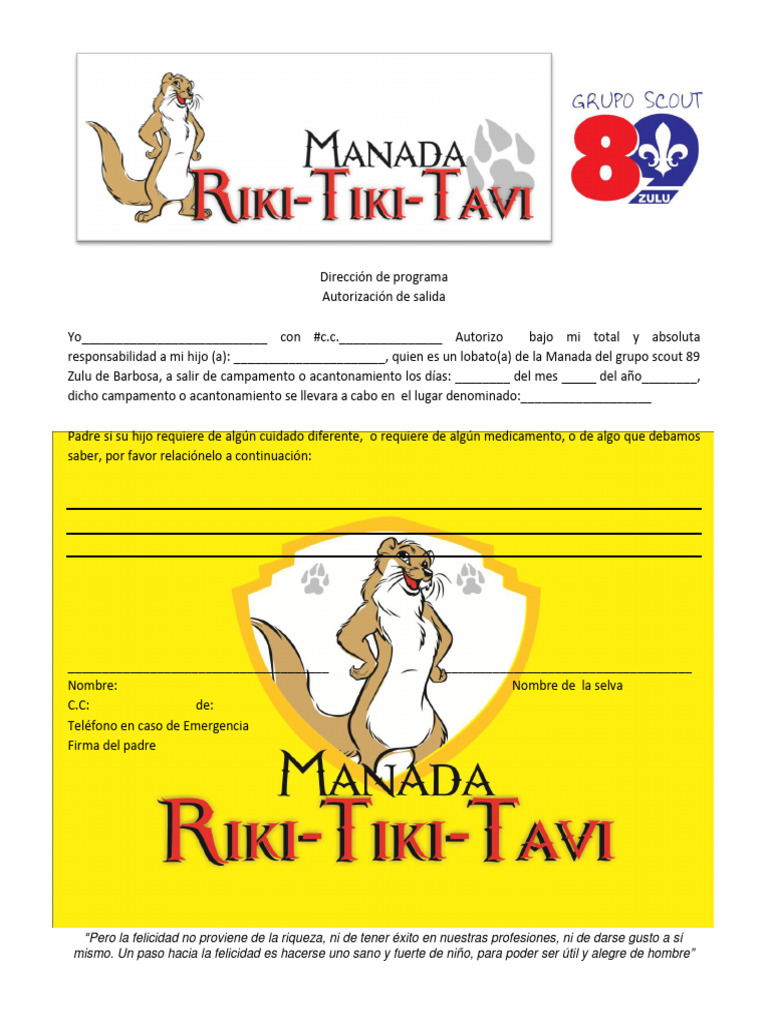 Dirección de Programa Formato Salida | PDF | Relaciones personales, crianza y desarrollo personal