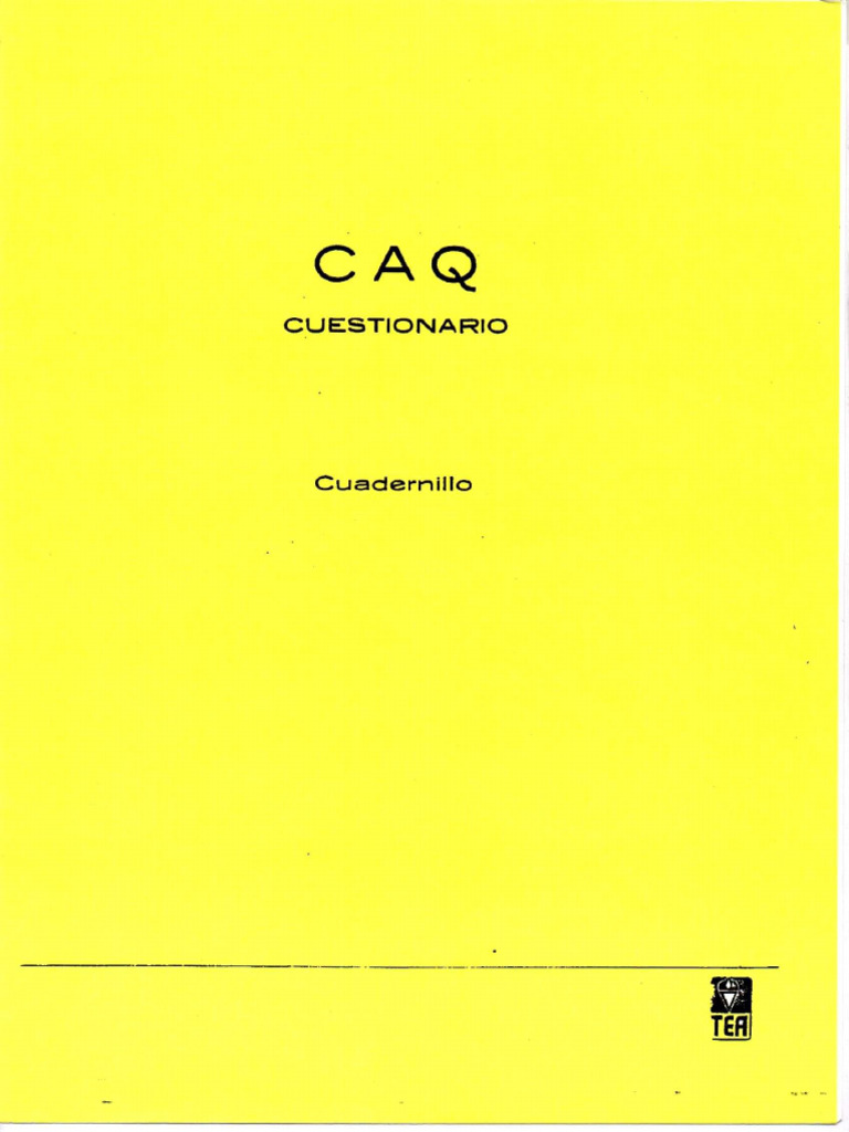 CAQ - CUESTIONARIO - Cusdernillo 2 | PDF
