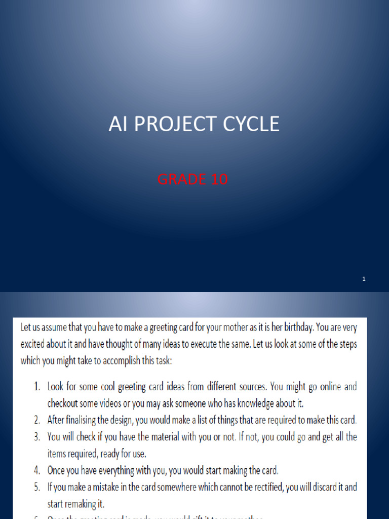 Grade 10-Lesson 2 - Ai Project Cycle | PDF | Artificial Neural Network | Machine Learning