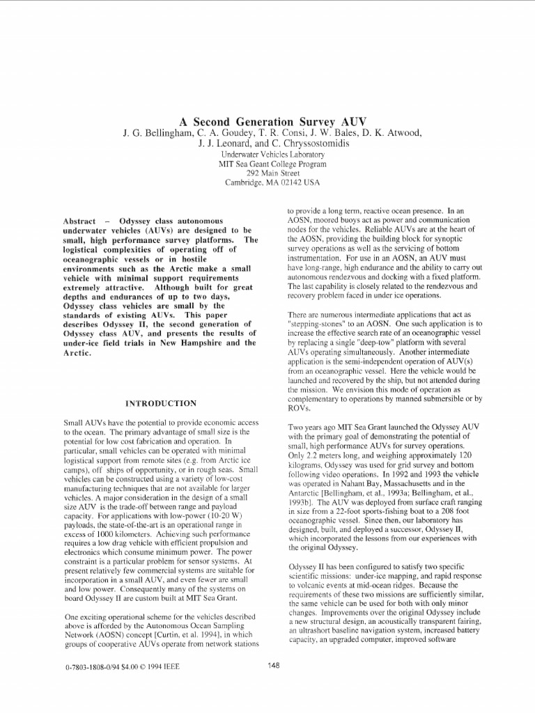 Second Generation AUVs for Arctic Surveys | PDF | Sonar
