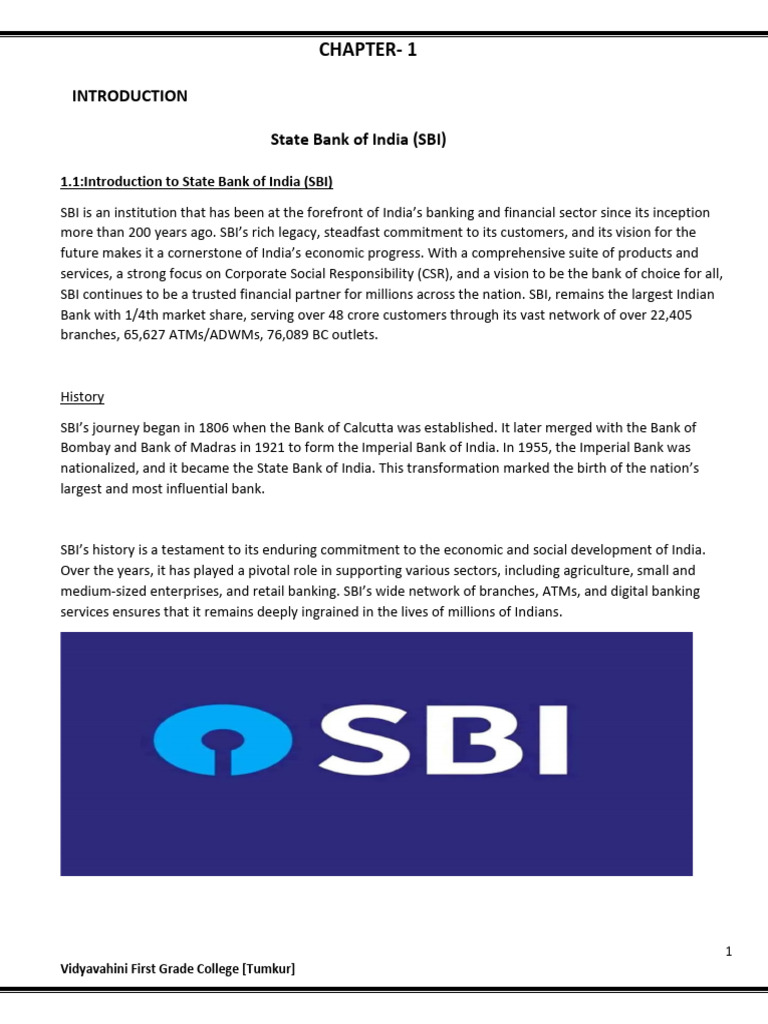 Introduction - To - State - Bank - of - India (1) (1) NEW ONE | PDF ...