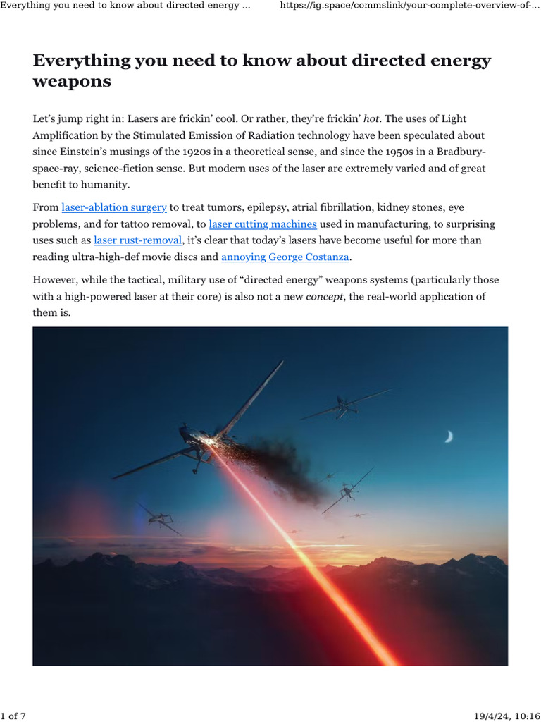 Everything You Need To Know About Directed Energy Weapons | PDF | Laser ...