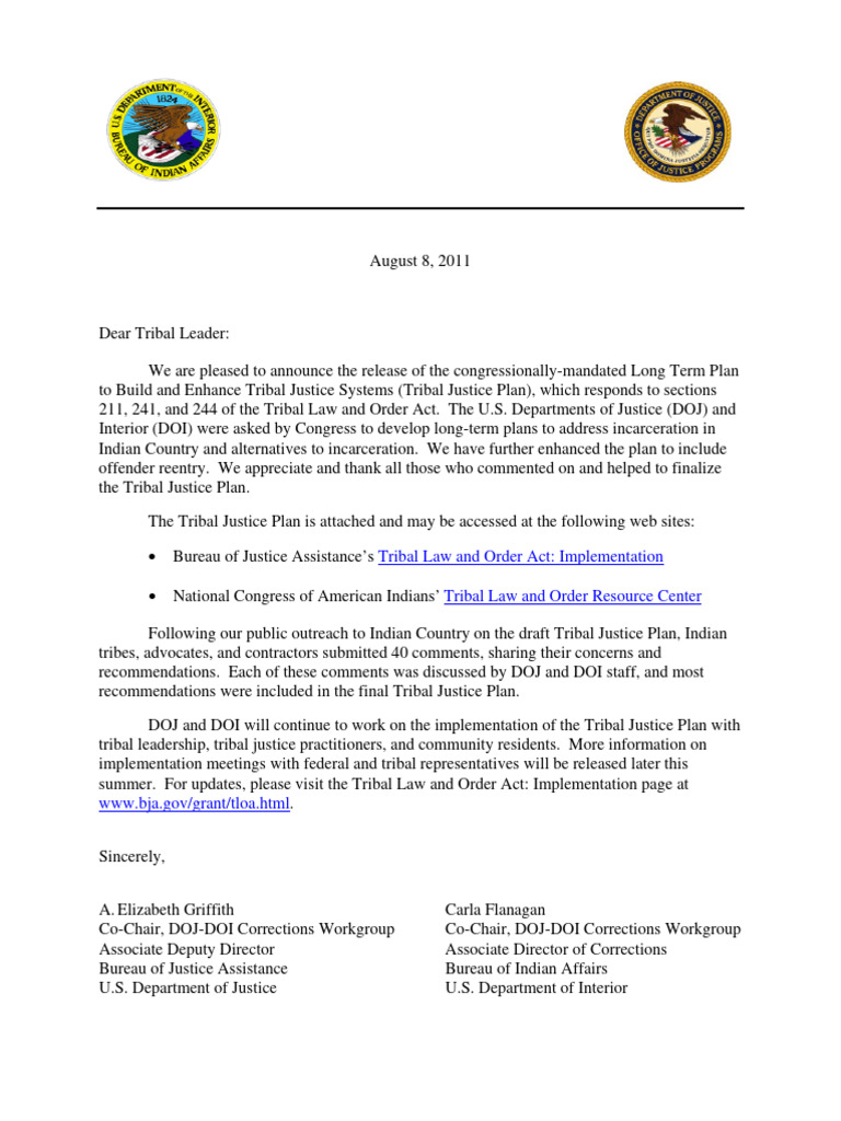 Tribal Law and Order Act: Implementation Tribal Law and Order Resource Center | PDF