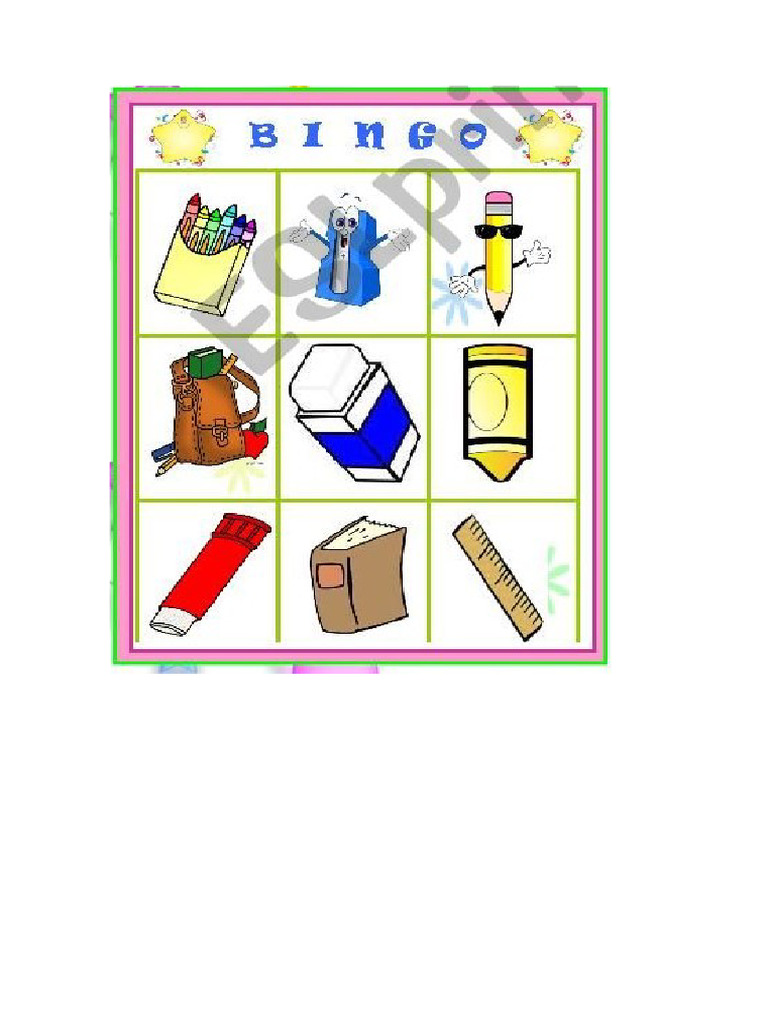 Bingo School Things | PDF