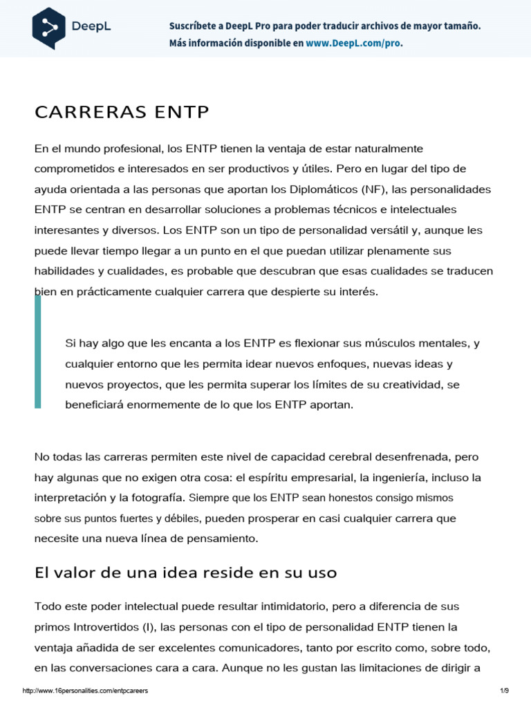 Entp-Careers-16personalities-Pdf-Free es-ES | PDF | Crecimiento personal y profesional