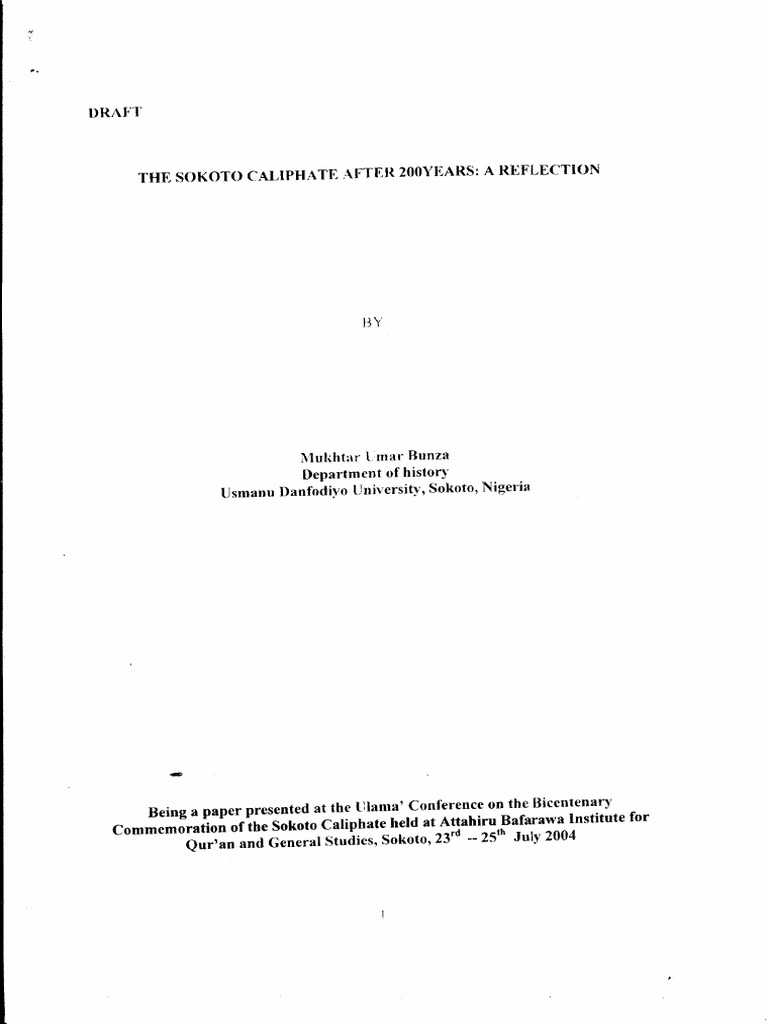 M.Bunza SokotoCaliphateAfter200Years ENGLISH | PDF