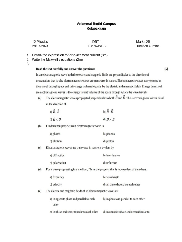 DRT 1 EM Waves | PDF
