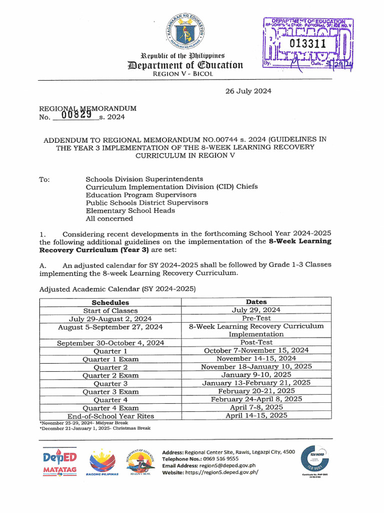 RM 829 S. 2024 - Addendum-to-Regional-Memorandum-No.-00744-s.-2024 ... RM 829 S. 2024 - Addendum-to-Regional-Memorandum-No.-00744-s.-2024 ...