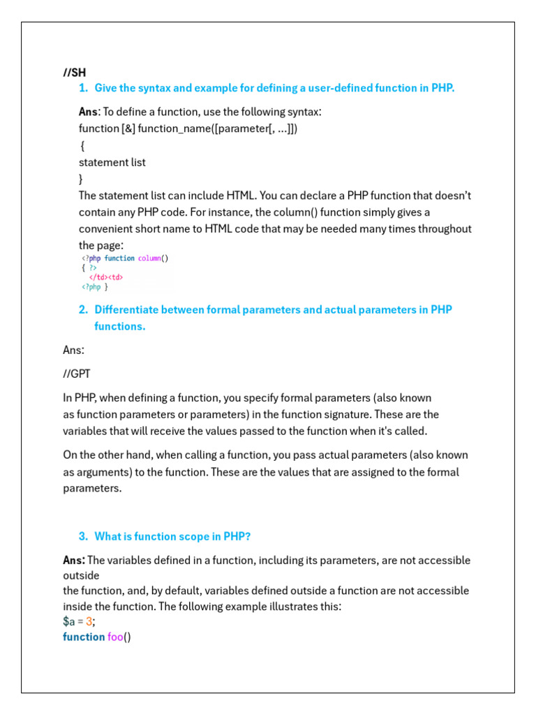 Php 2 Marks Final Draft Pdf Parameter Computer Programming 9806