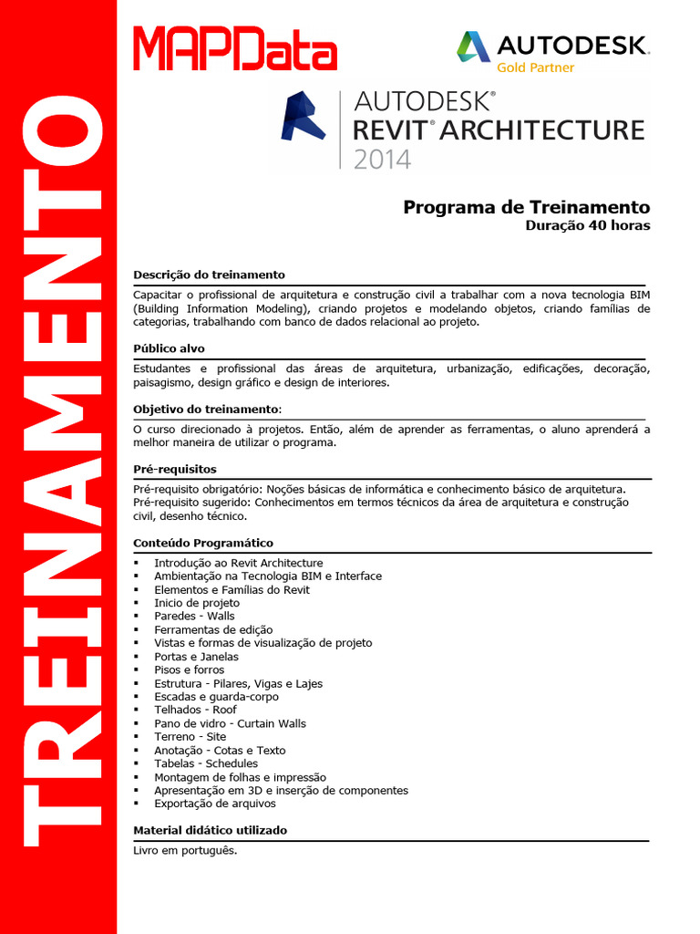 Treinamento BIM em Revit Architecture | PDF | Autodesk Revit | Autodesk