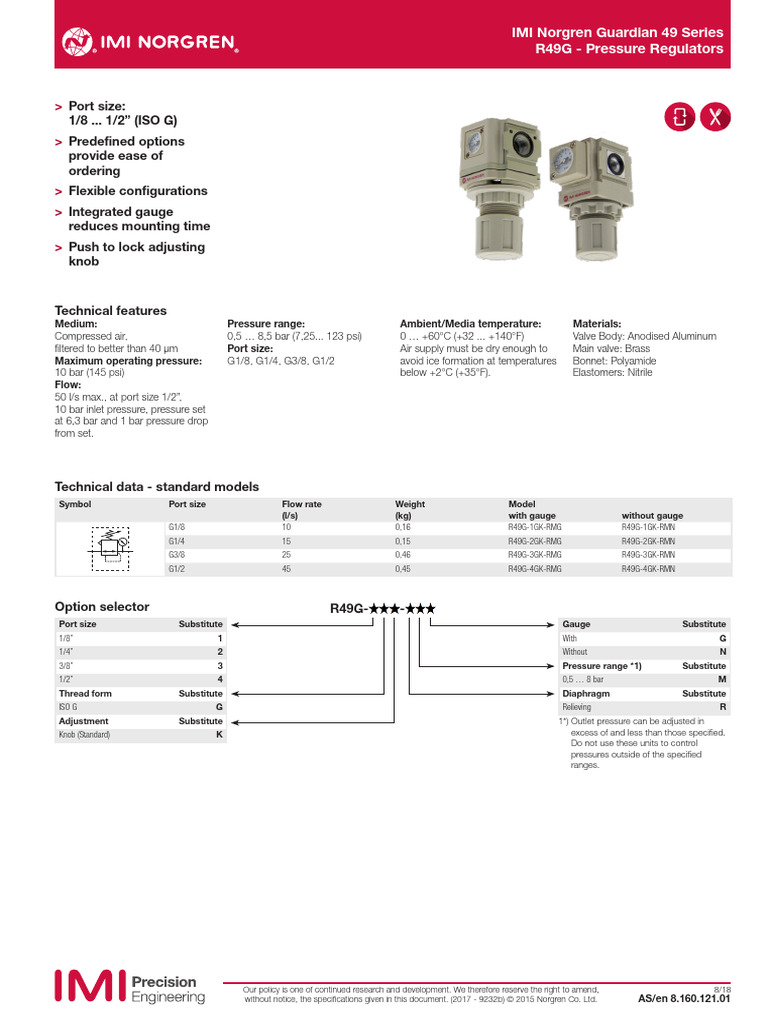 Norgren Guardian R49G Ing | PDF | Valve | Mechanical Engineering