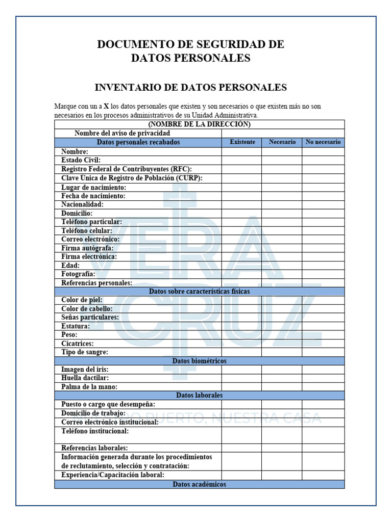 Documento de Seguridad 2023 | PDF | Biometría