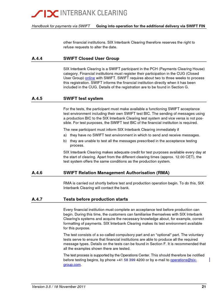 SWIFT Handbook Pages 6 | PDF | Information Technology | Computing