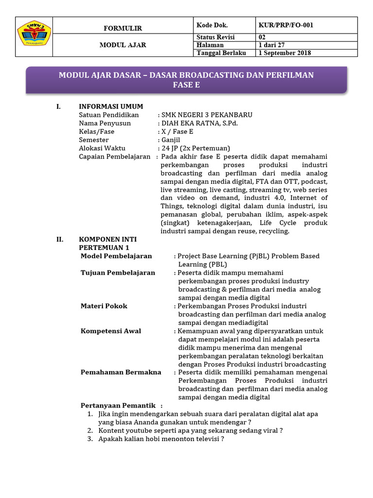 8 Modul Ajar Elemen 2 | PDF