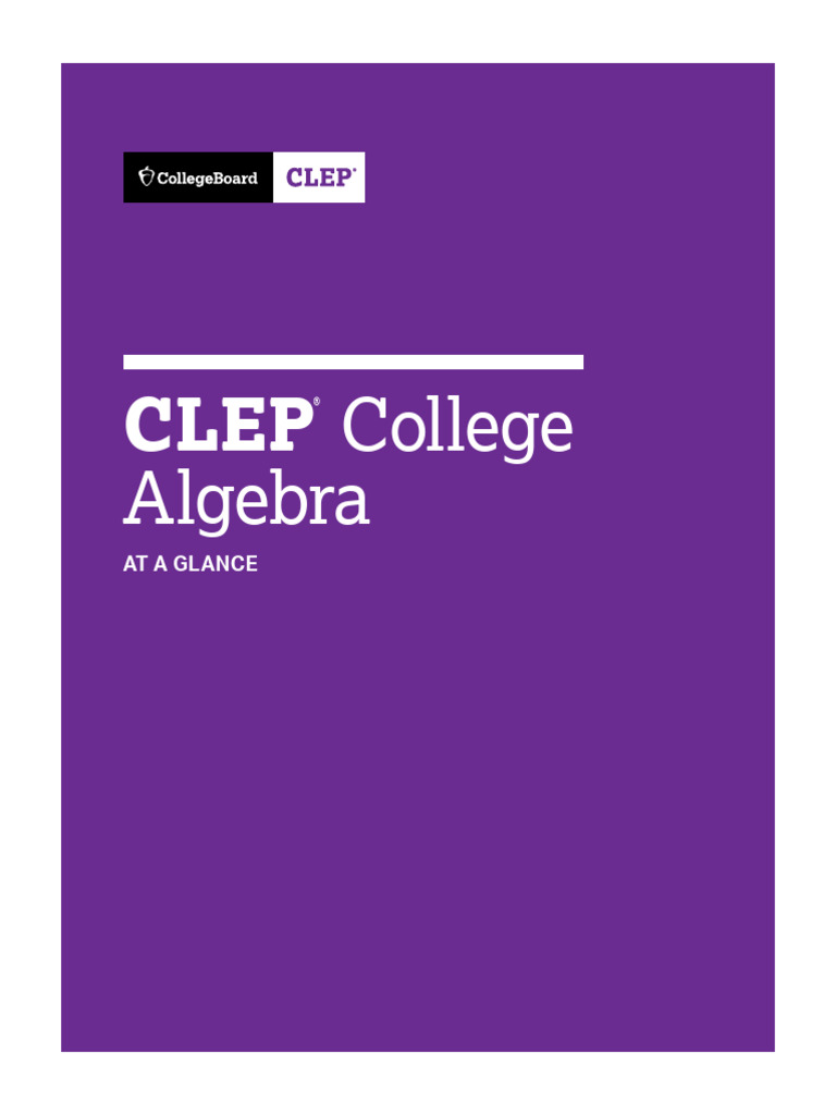 College Algebra Fact Sheet Clep Practiceproblems | PDF | Function ...