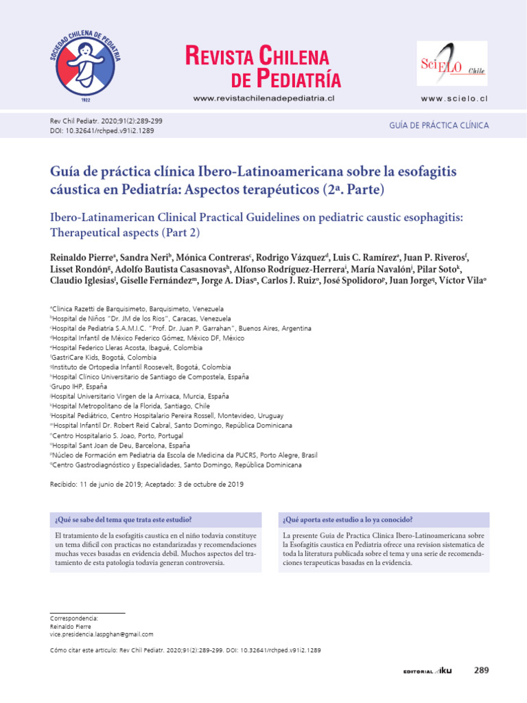 Esofagitis Cáustica Guía Iberoamericana 2 - 240201 - 190611 | PDF ...