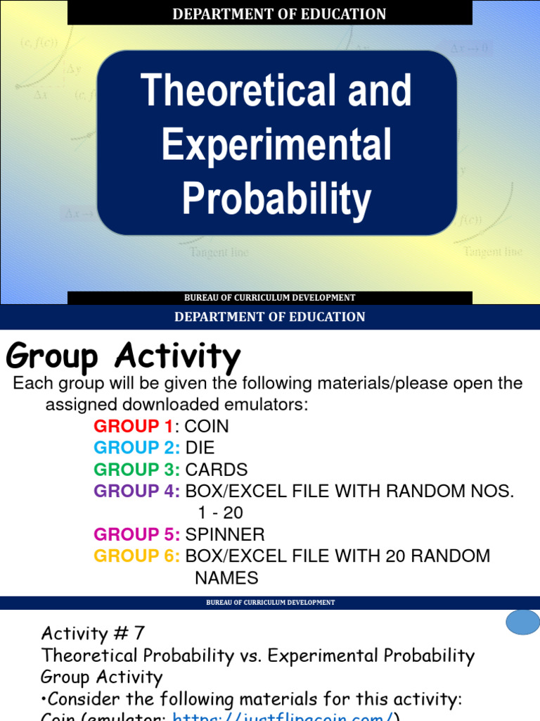 7 Theoretical and Experimental Probability | PDF | Probability ...