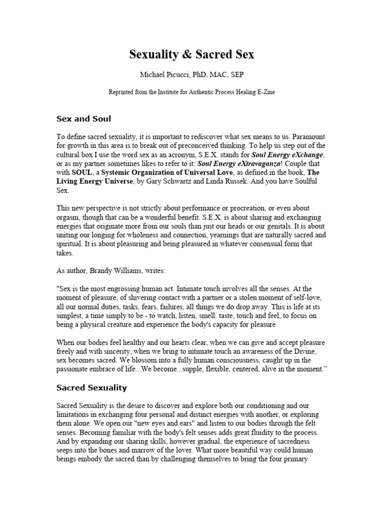 Sacred Sex+ | PDF | Experience | Human Sexuality