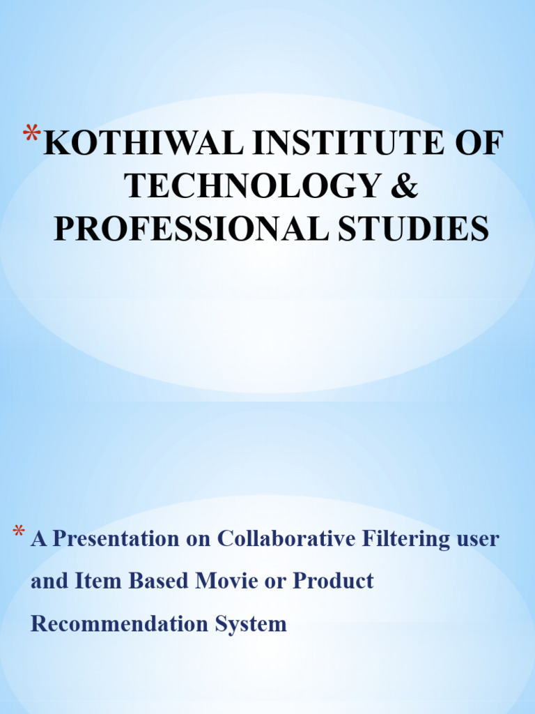 Presentation For Recommendation System Project | PDF | Information Science | Computing