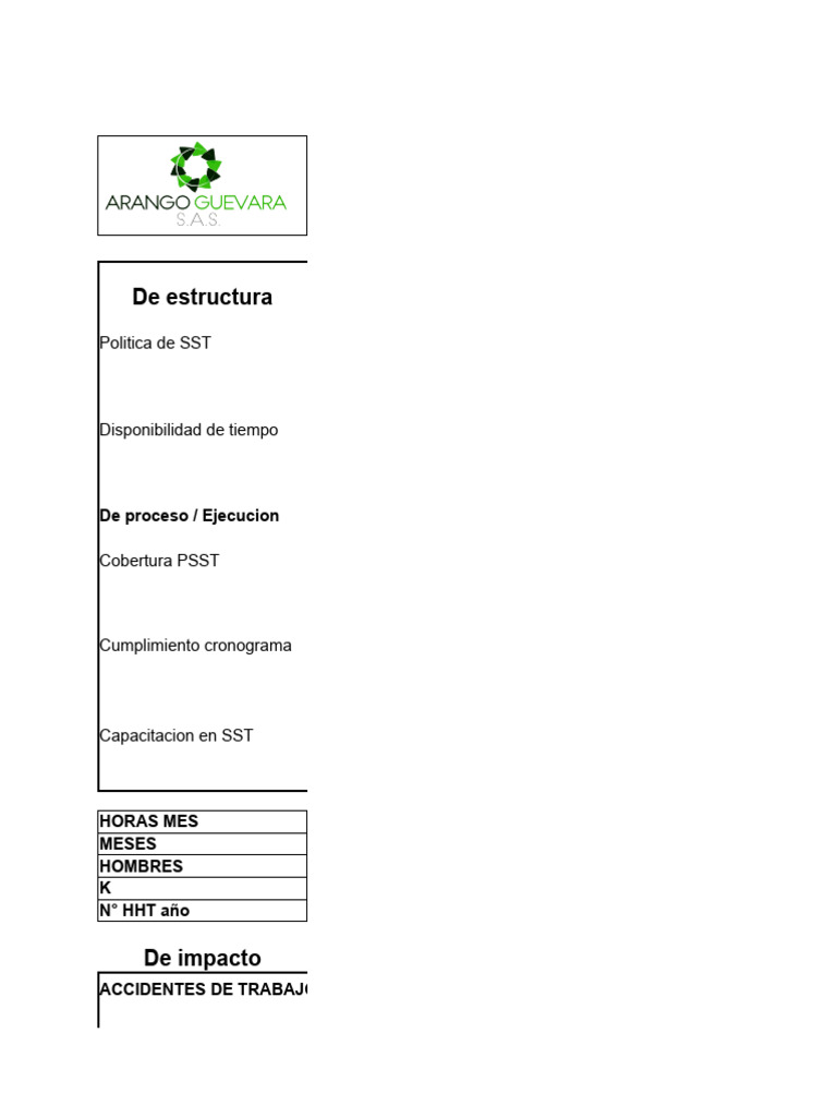 HS-MT-02 Matriz de Indicadores | PDF | Lugar de trabajo | Muerte