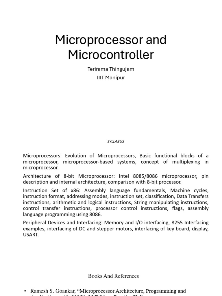 Microprocessor And Microcontroller Part 1 Pdf Central Processing Unit Computer Data Storage