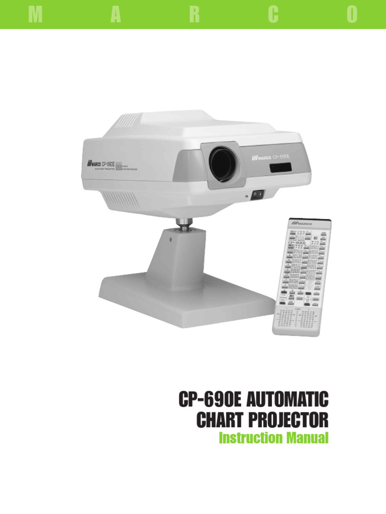 Marco CP-690E Chart Projector Manual | PDF | Visual Acuity | Mirror