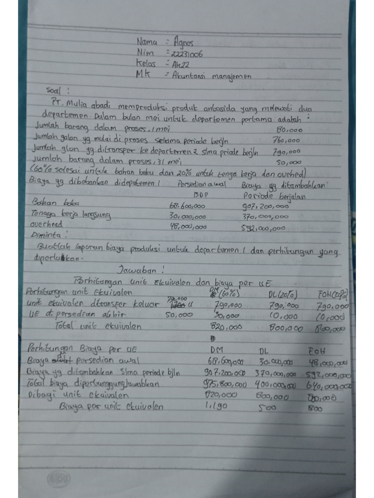Tugas 2 Akuntansi Manajemen Agnes | PDF