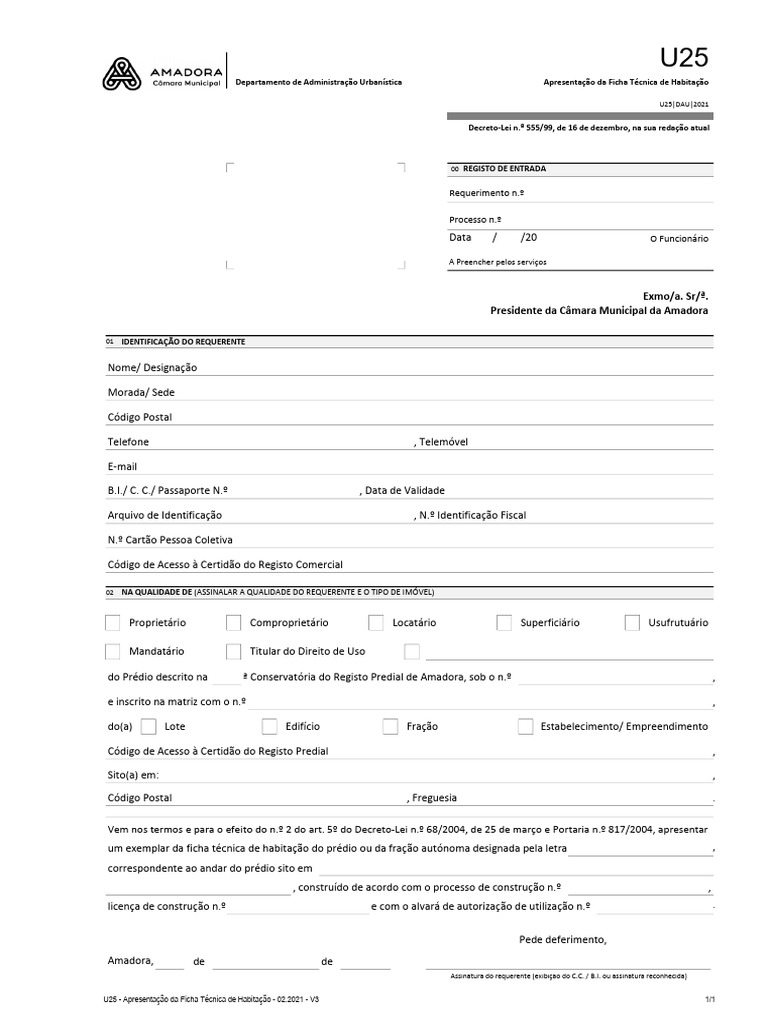 U25 Apresentacao Ficha Tecnica1 | PDF