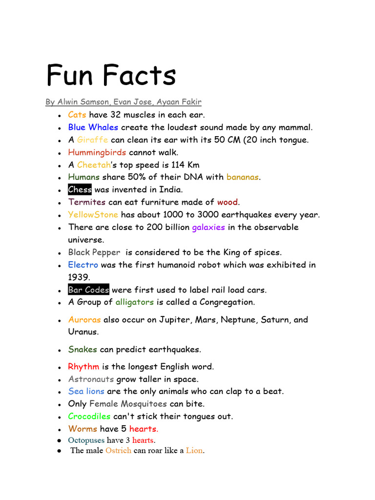 Fun Facts 4-A | PDF