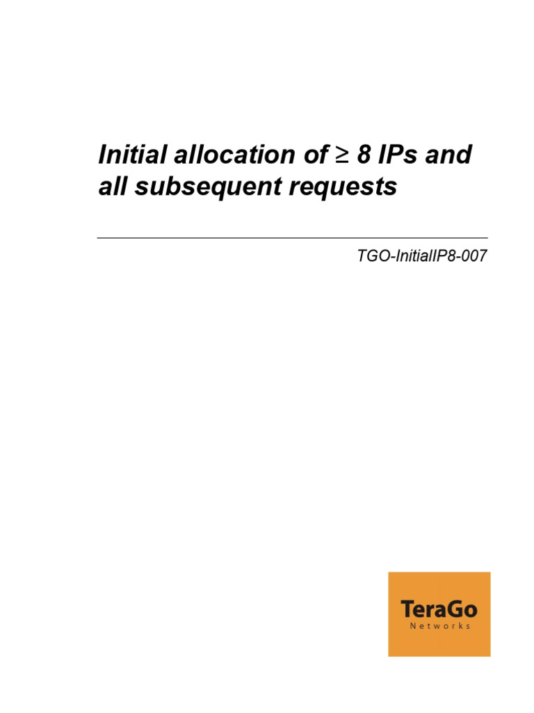 2#initial Allocation 8 IPs | PDF | Ip Address | Cyberspace