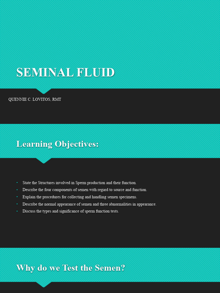 Seminal Fluid MSMT CM 209 2nd Sem 2024 | PDF