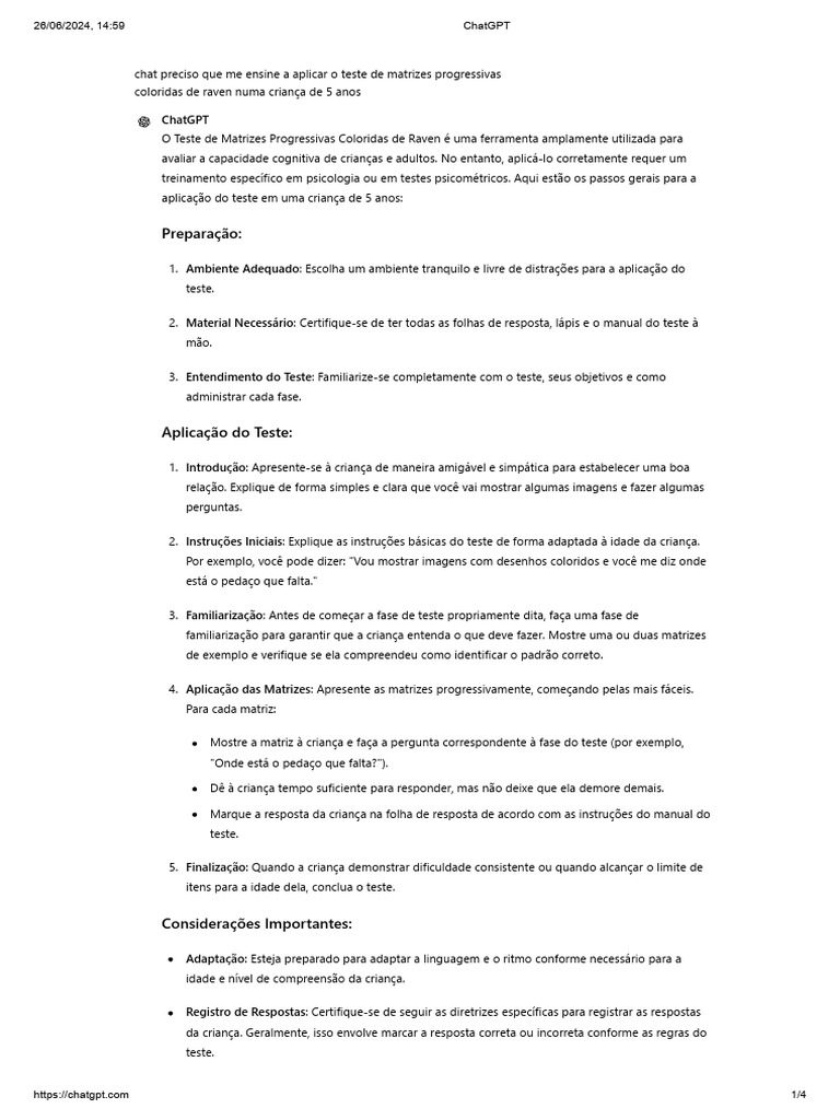 Raven Aplicação | PDF | Psicologia do Desenvolvimento | Desvio padrão