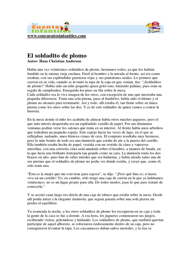 El soldadito de plomo: un cuento clásico | PDF