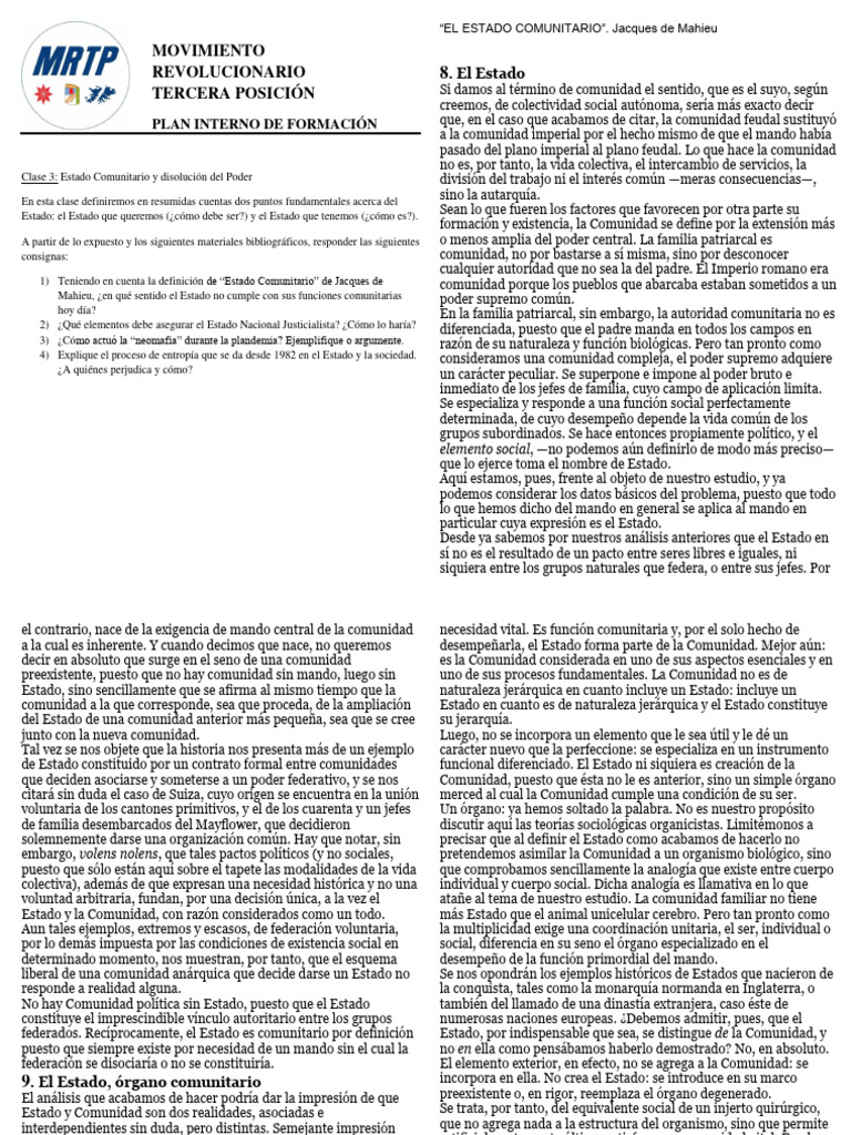 Clase 3 - mrtp-1 | PDF | Estado (política) | Vida