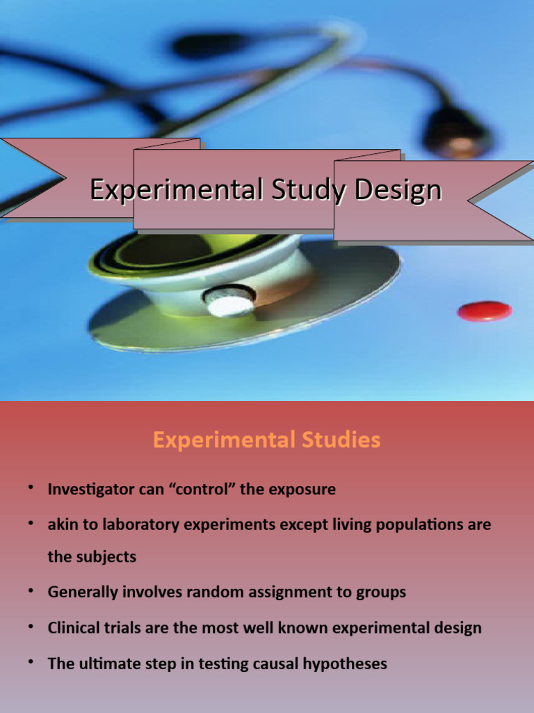 Experimental Study Design Overview | PDF | Experiment | Randomized ...