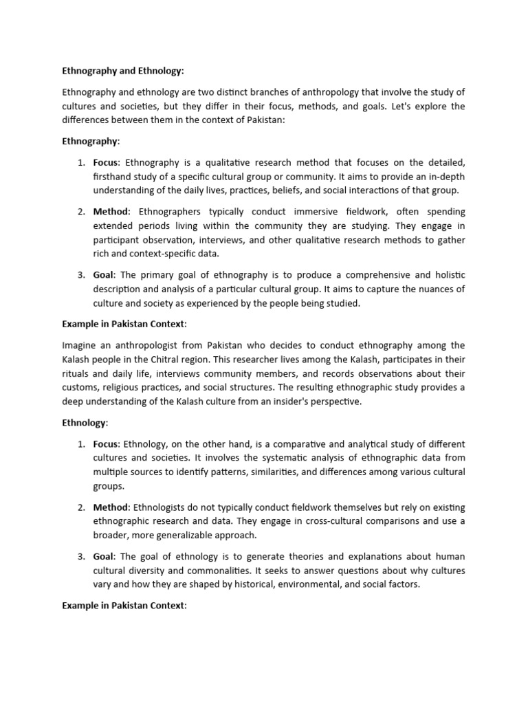 Ethnography and Ethnology | PDF | Ethnography | Anthropology