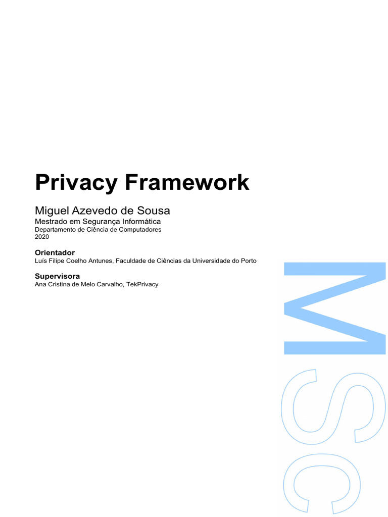 Privacy Framework - FCUP | PDF | Risk | Risk Management