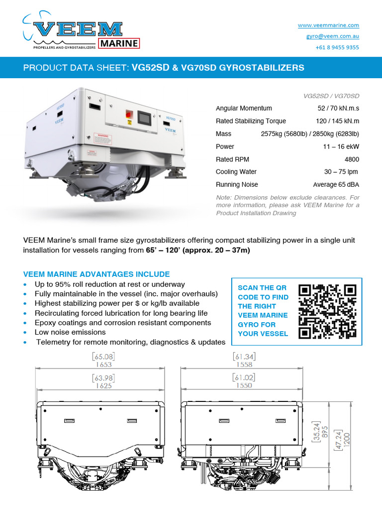VEEM Gyro Data Sheet VG52SD and VG70SD 1 | PDF