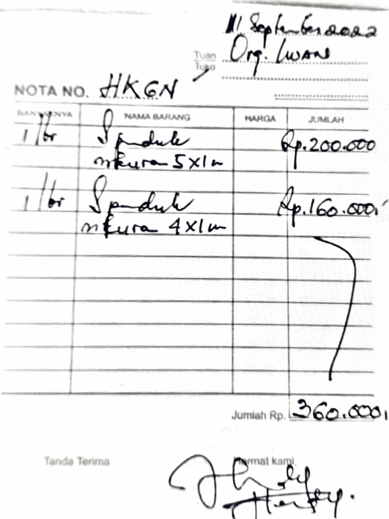 Nota Spanduk HKGN Mentok | PDF