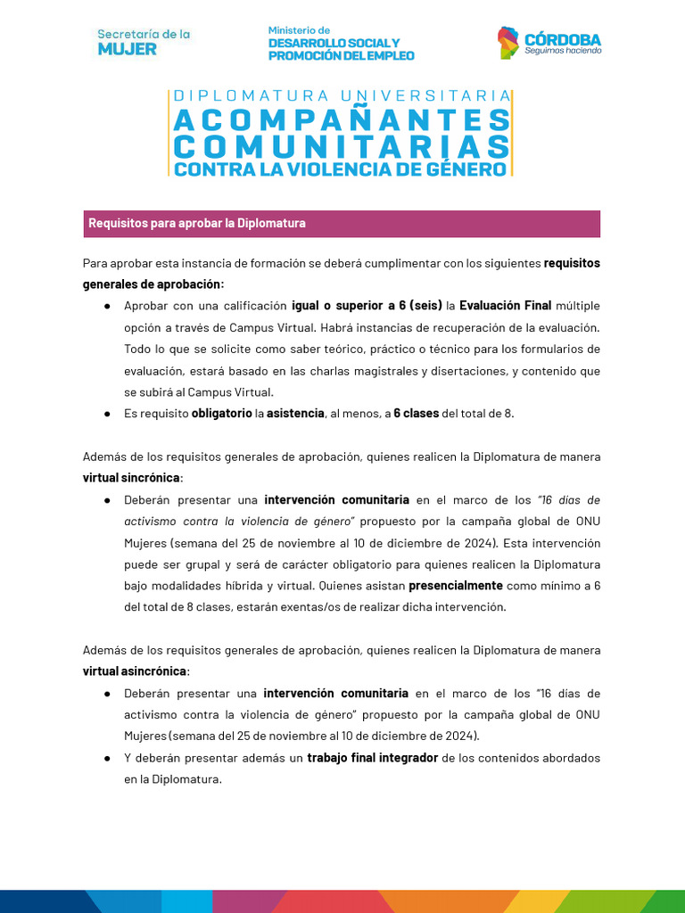 Requisitos Diplo 2024 AV - Docx 1 | PDF