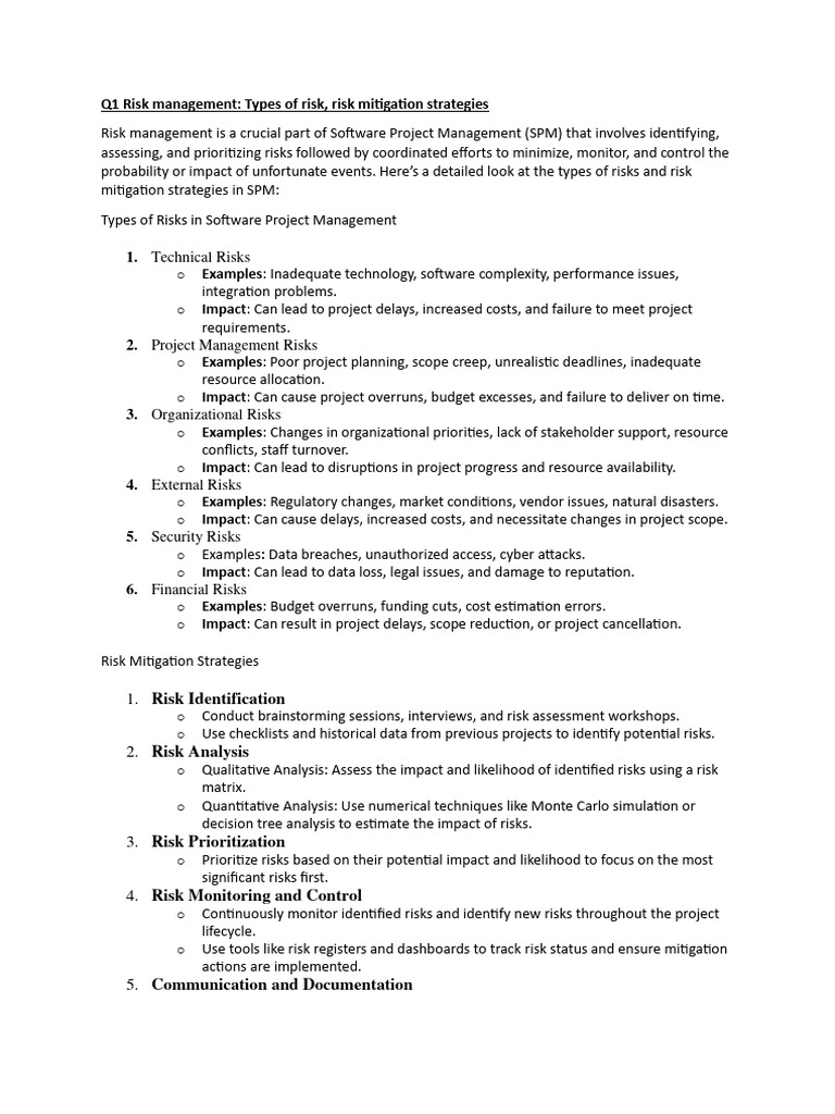 SPM End Semester | PDF | Scrum (Software Development) | Risk