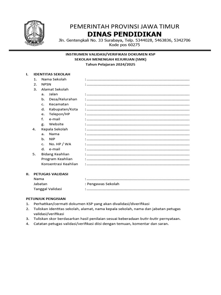 Instrumen Validasi KSP | PDF | Karier & Perkembangan | Seni