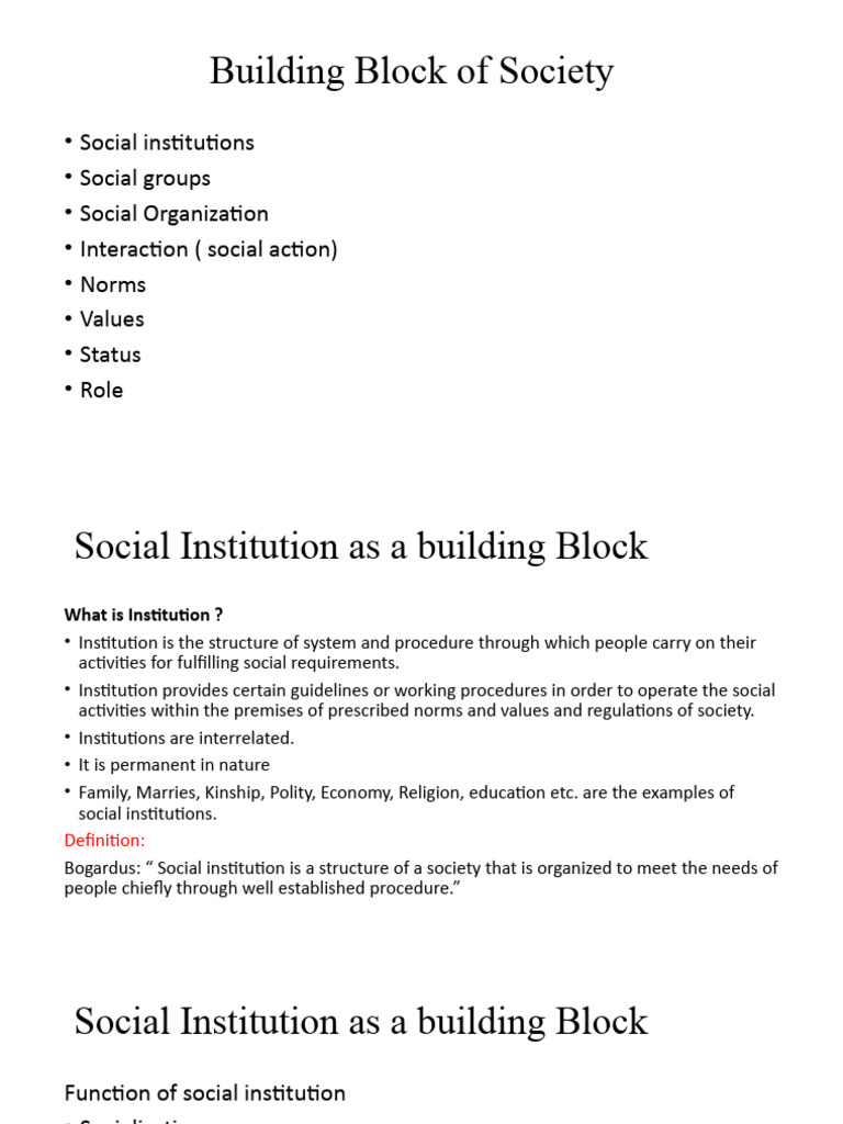 Building Block of Society | PDF | Marriage | Family