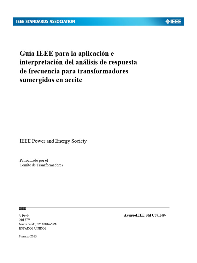 IEEE C57.149 Español | PDF | Transformador | Instituto de Ingenieros ...