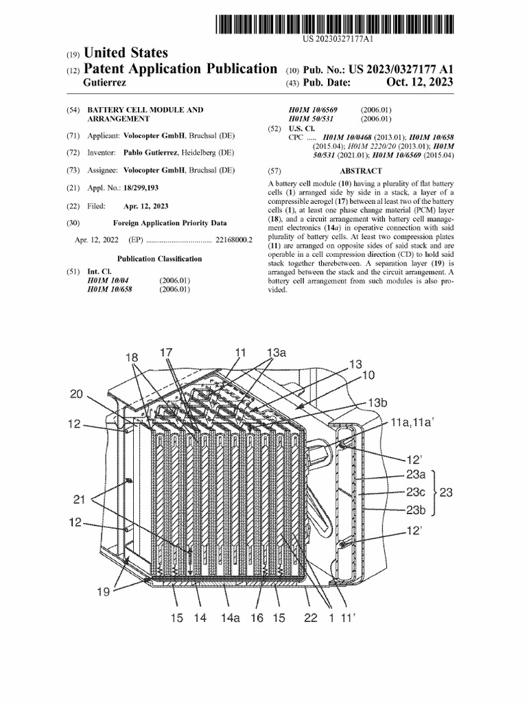 Patent On Pouch Battery Pack Design For EVTOL Applications | PDF