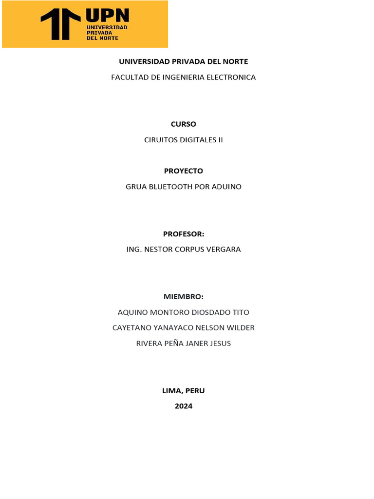 Informe Final Grua Bluetooth[1]2. | PDF | Bluetooth | Arduino