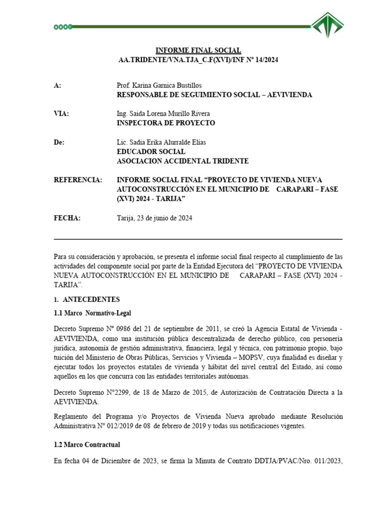 Informe Social Final | PDF | Entorno natural