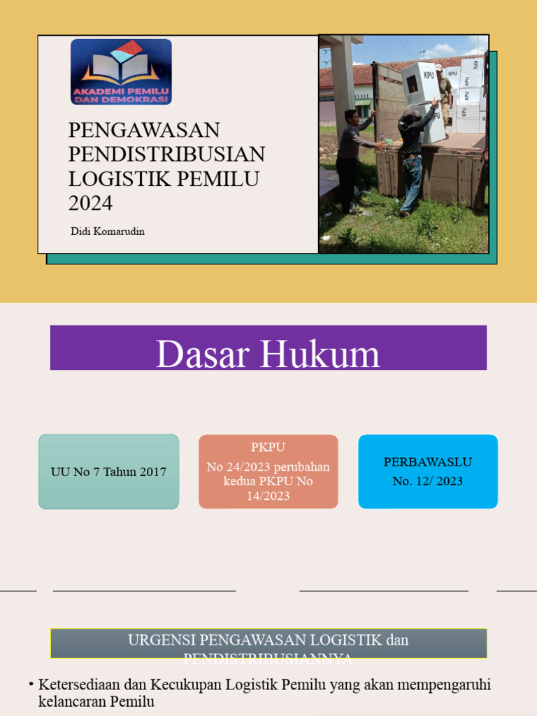 Materi Distribusi Logistik Pemilu 2024 | PDF