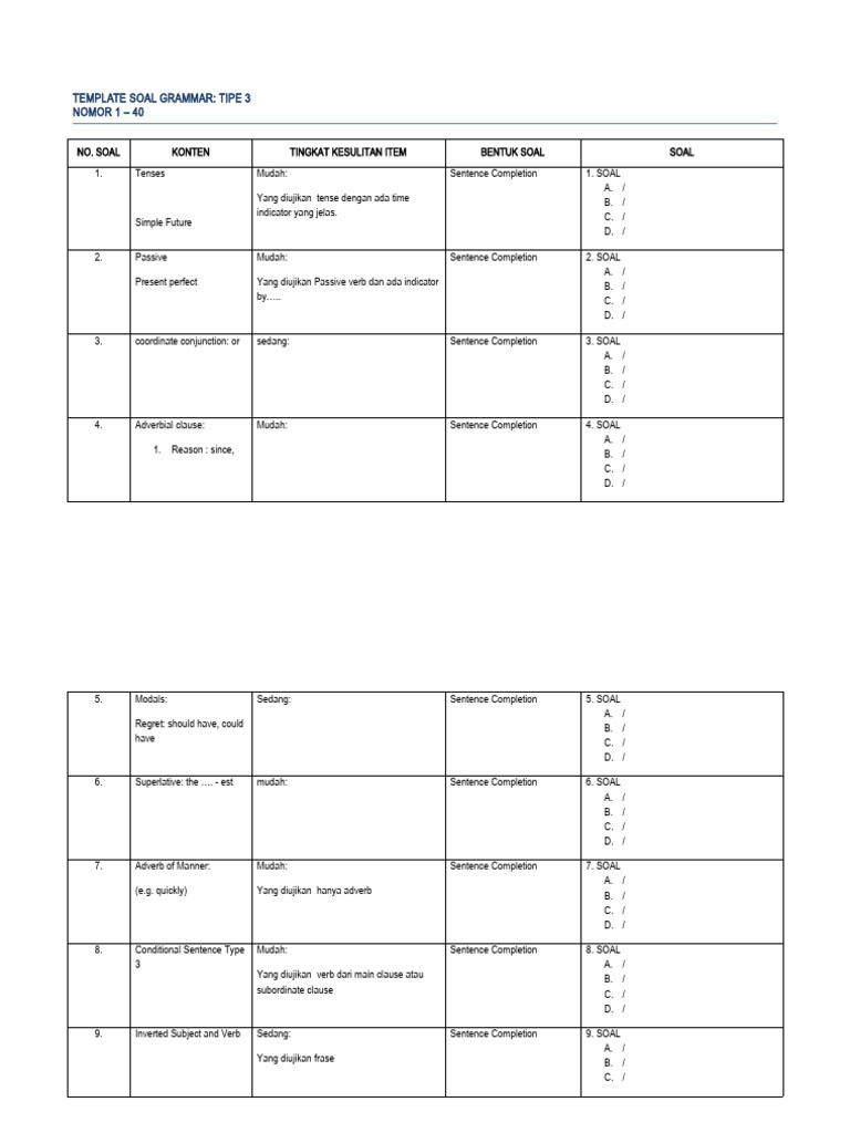 Grammar Test Template: Type 3 | PDF | Verb | Adverb
